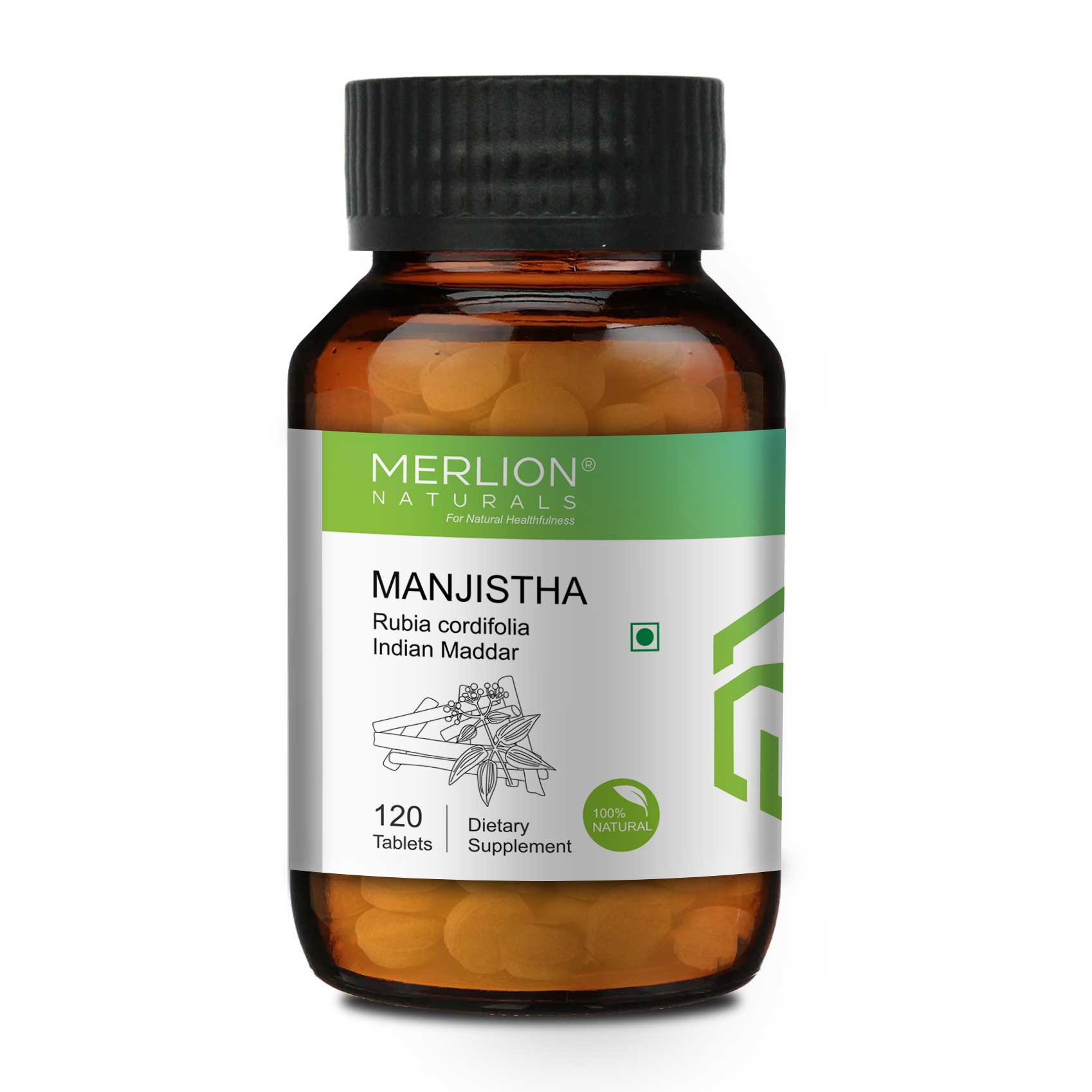 Manjistha Tablets (Indian Maddar) Rubia cordifolia, 500mg x 120 Tablet